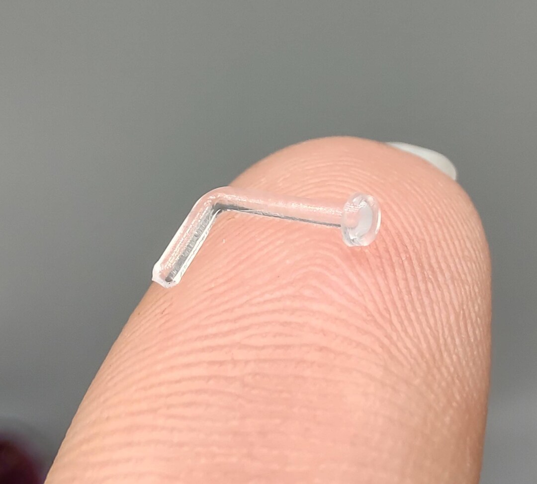 Hypoallergenic • Flexible Clear Nostril Nose Retainer • 20g or 18g ...