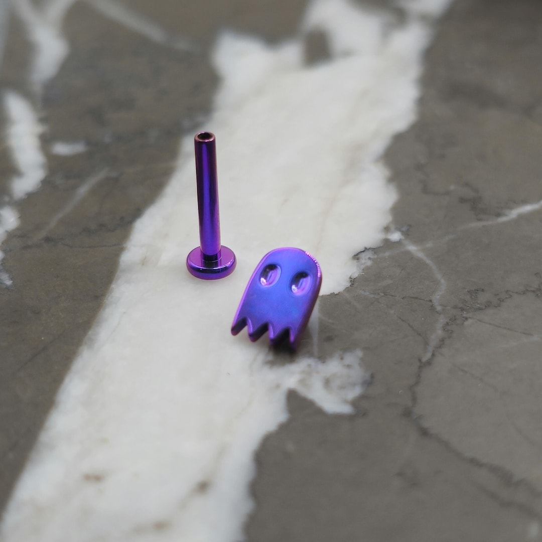 Titanium Ghost Anodized Labret Cartilage Earring 16g Stud Piercing ...