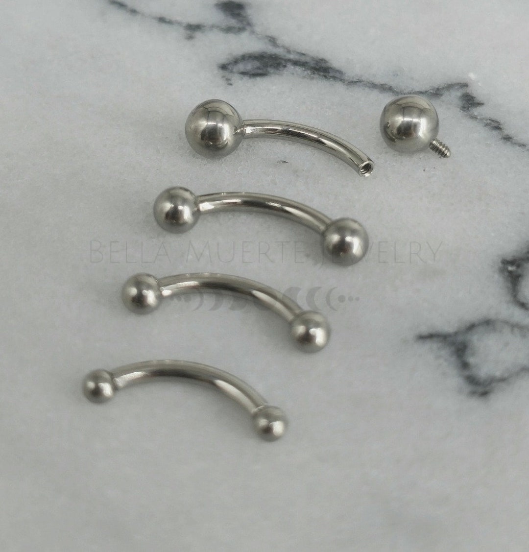 Titanium 16g Curved Barbell | Vertical Labret, VCH Piercing, Eyebrow ...
