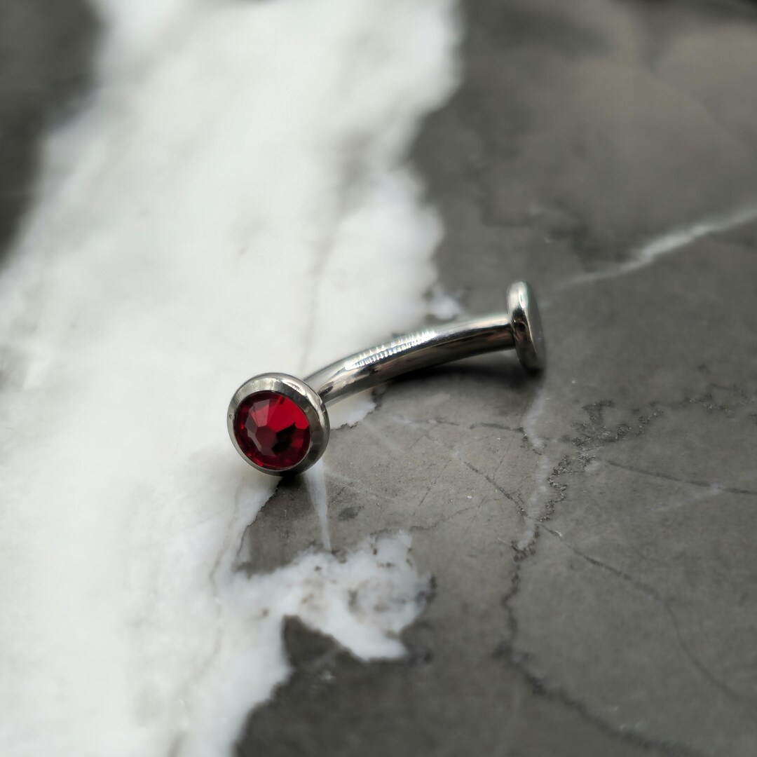 Red Floating Titanium Internally Threaded Rook Earring, Implant Grade ...