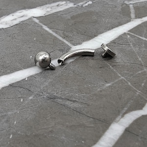 Titanium Petite Floating Belly Button Ring, Internally Threaded Ball ...