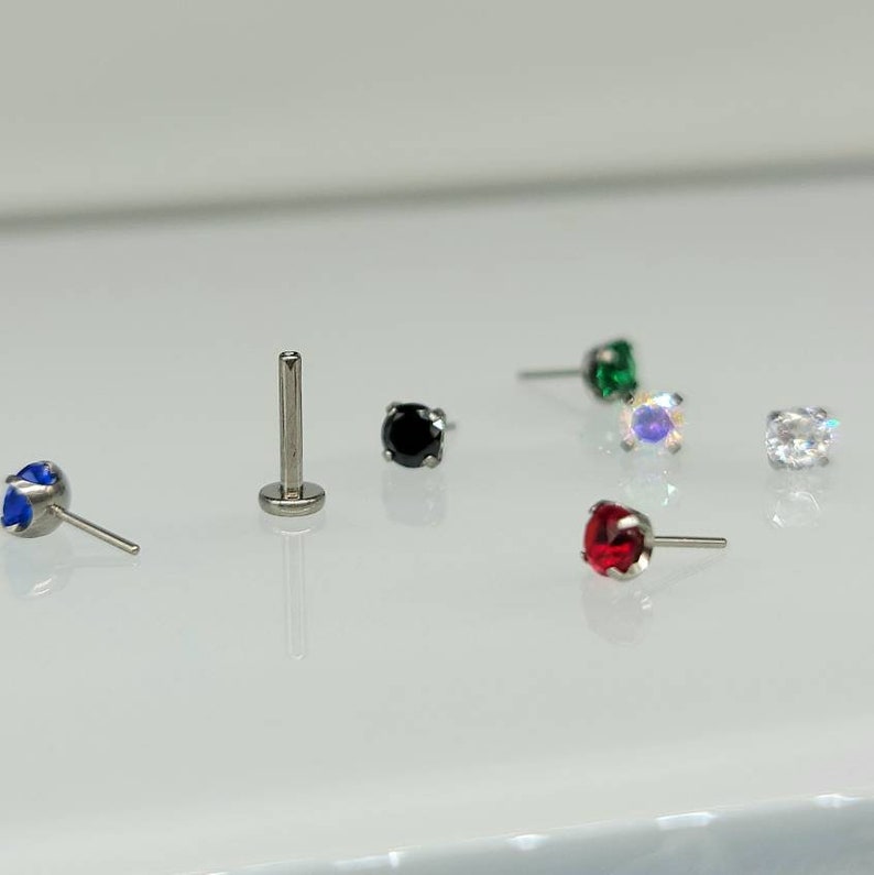 Ruby Red Titanium 3mm Threadless Push Fit Labret Earring - Etsy