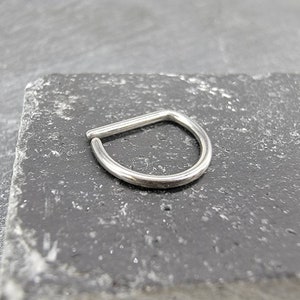 Minimalist Comfort D Shape Hoop Piercing Ring, Simple Basic Septum Rook ...