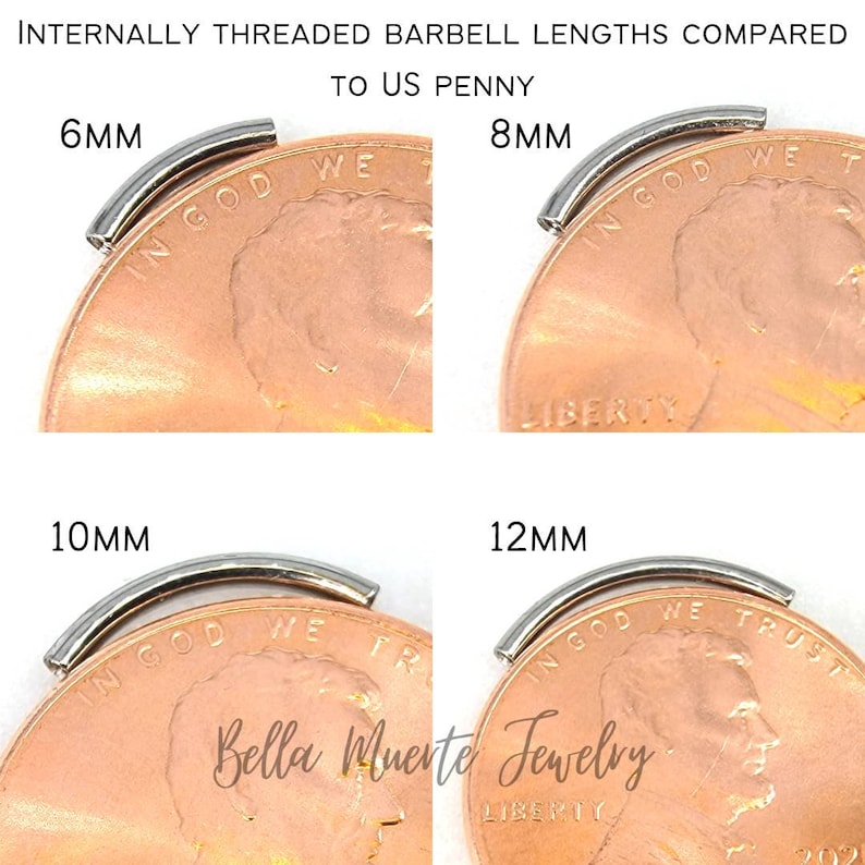 Titanium Petite Belly Button Ring, Internally Threaded 4mm Ball Curved ...