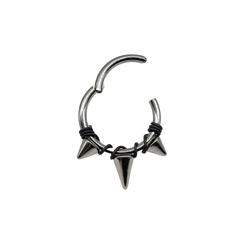 Black Copper Titanium Triple Spike Wrapped Hinged Piercing - Etsy