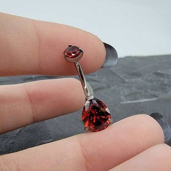 Red Belly Button Ring - Etsy