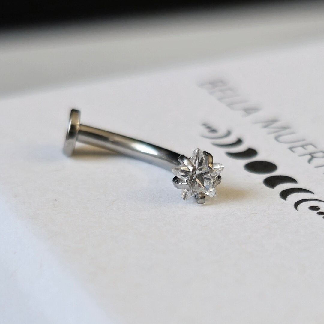 16g "floating" Star Rook Snug Cartilage Earring, Vertical Labret Lip ...