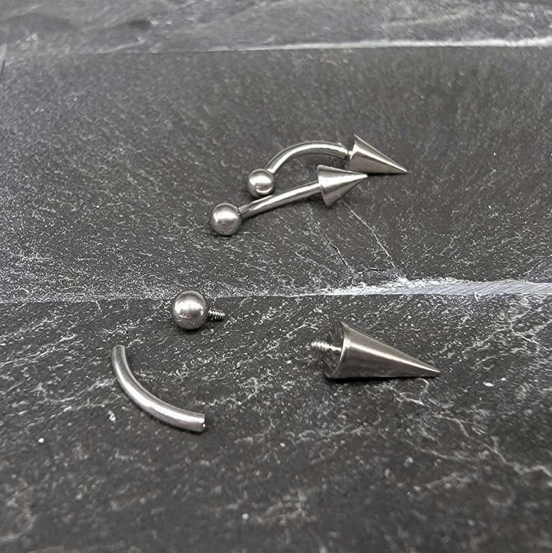 16g 14g Titanium Internally Threaded Long Spike Rook Earring - Etsy