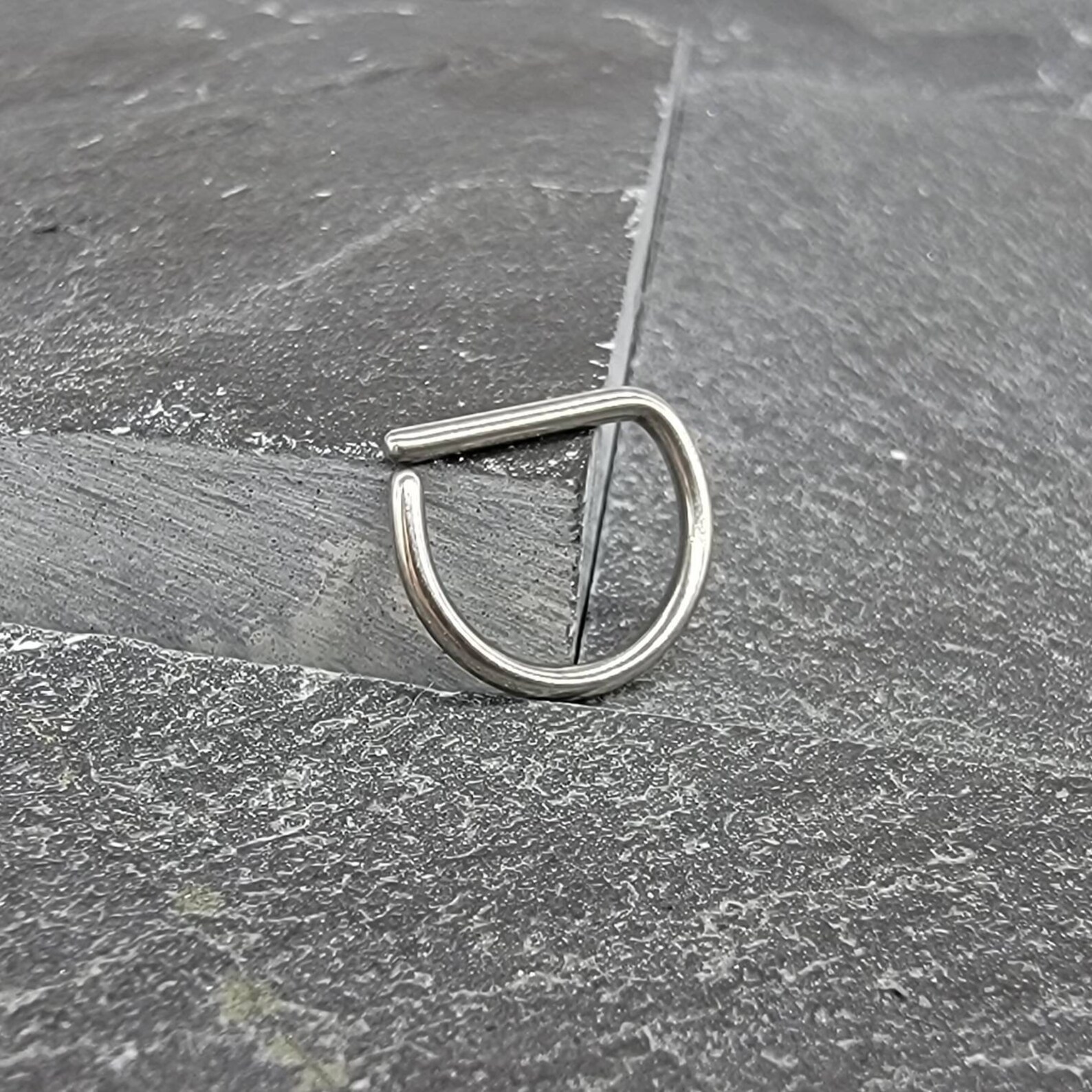 Minimalist Comfort D Shape Hoop Piercing Ring, Simple Basic Septum Rook ...