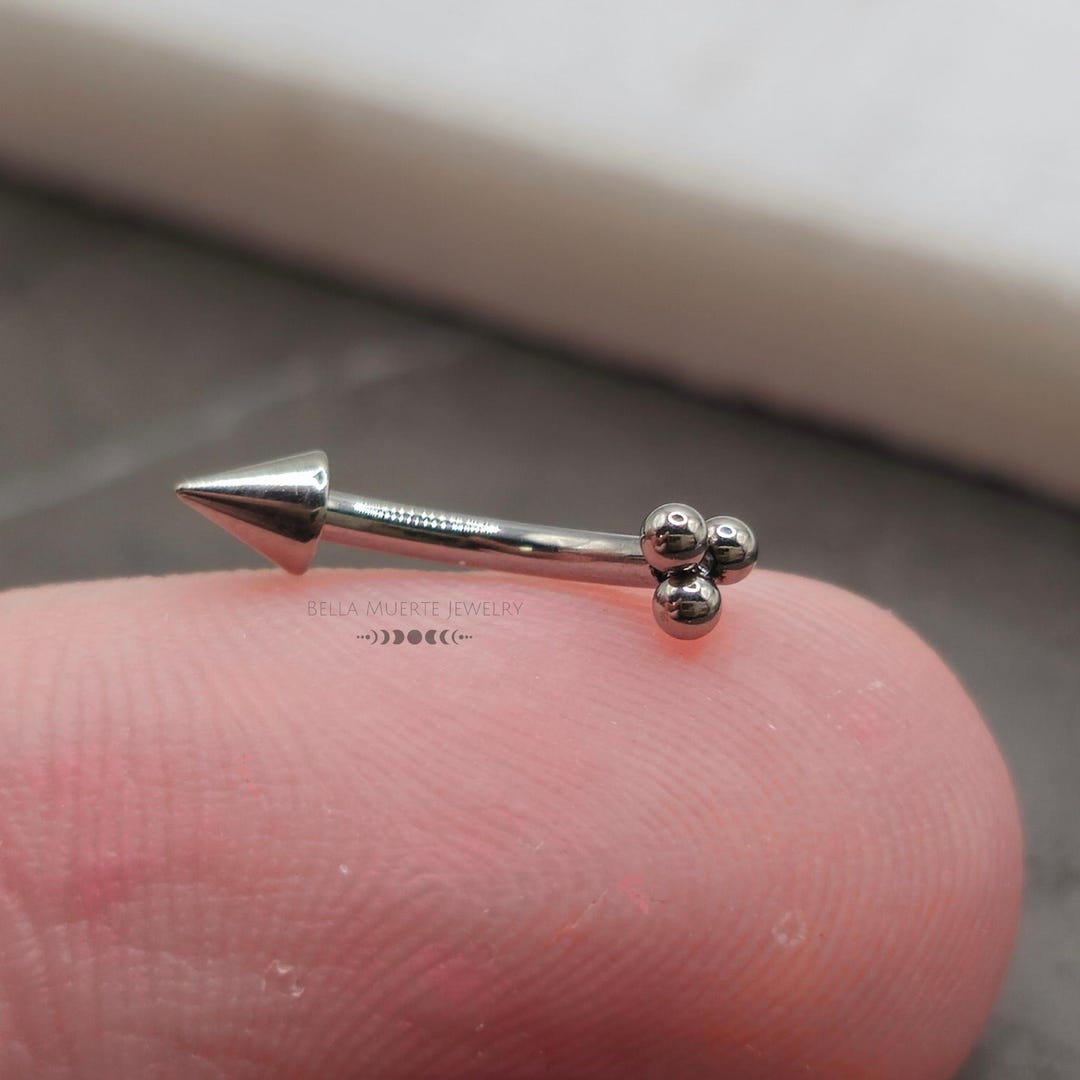 Trinity Spike Titanium Internally Threaded Minimalist Rook Earring ...