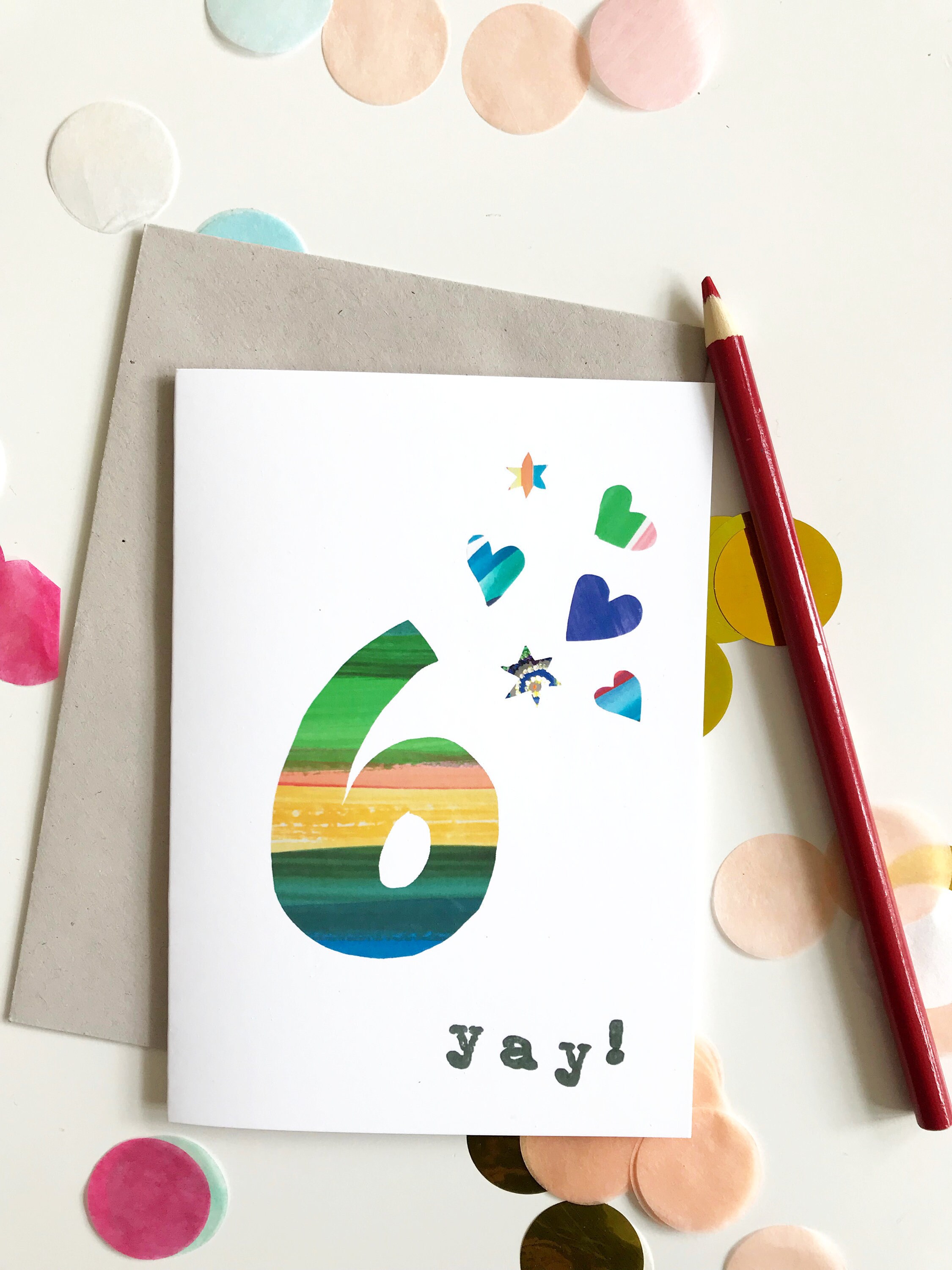 6th Birthday Card - Etsy