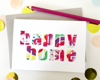 Happy New Home Illustration Card - Etsy UK