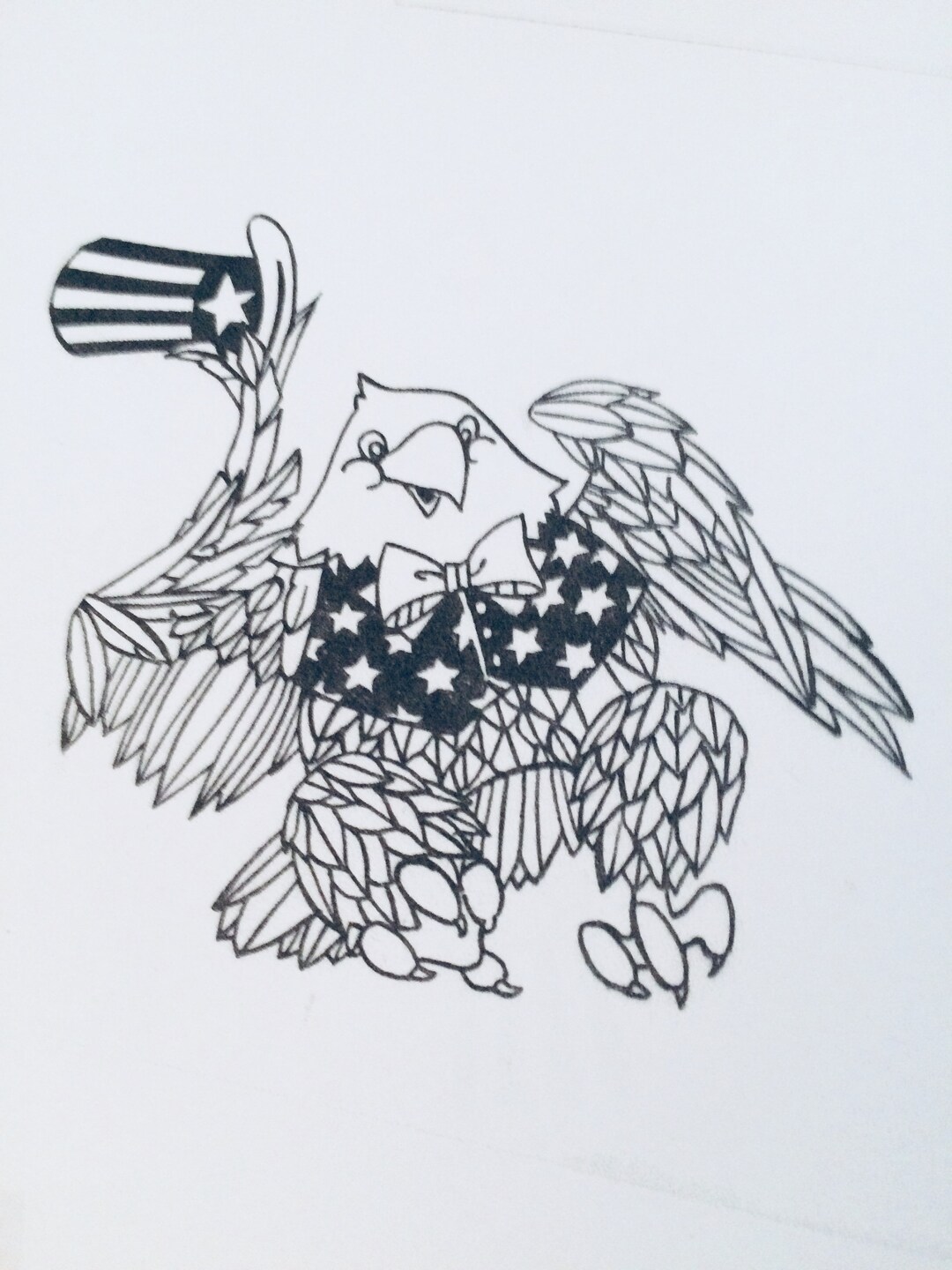 Eagle Pen and Ink Illustration, Black Ink, 5x7 or 8x10 Gift for Him or ...