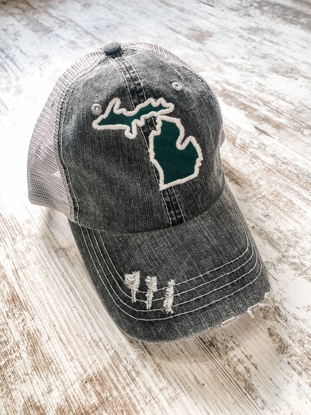 Distressed Michigan State Baseball Hat - Etsy