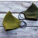 Linen Face Mask. Green Fabric Reusable Mask. Stonewashed Soft Anti Dust ...