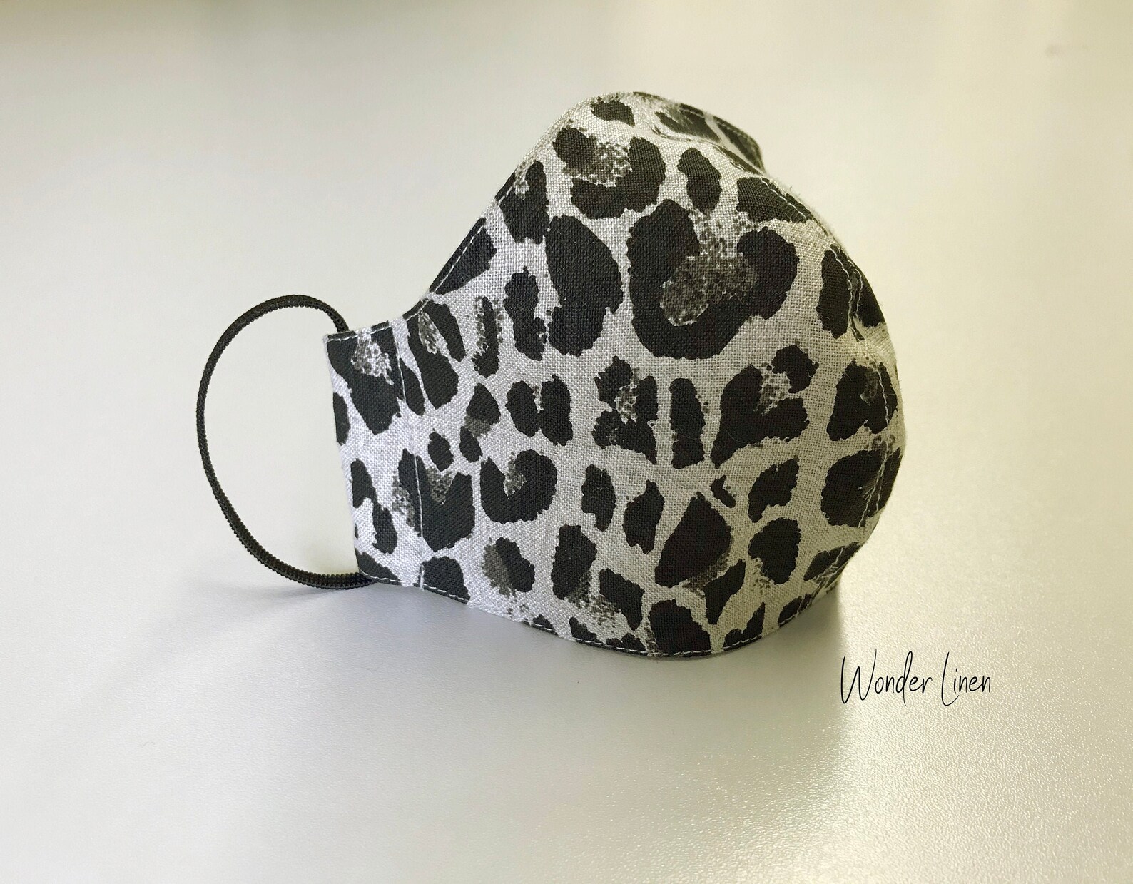 Linen Face Mask. Leopard Print Fabric Reusable Mask. Stonewashed Soft ...