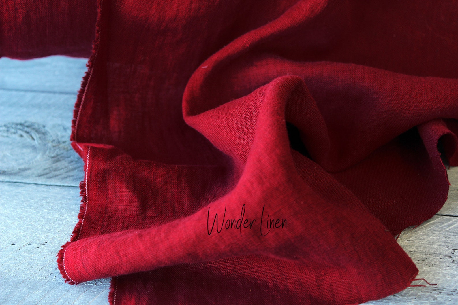 Red Linen Fabric / Washed Flax by Half Meter or Yard / Red Softened ...