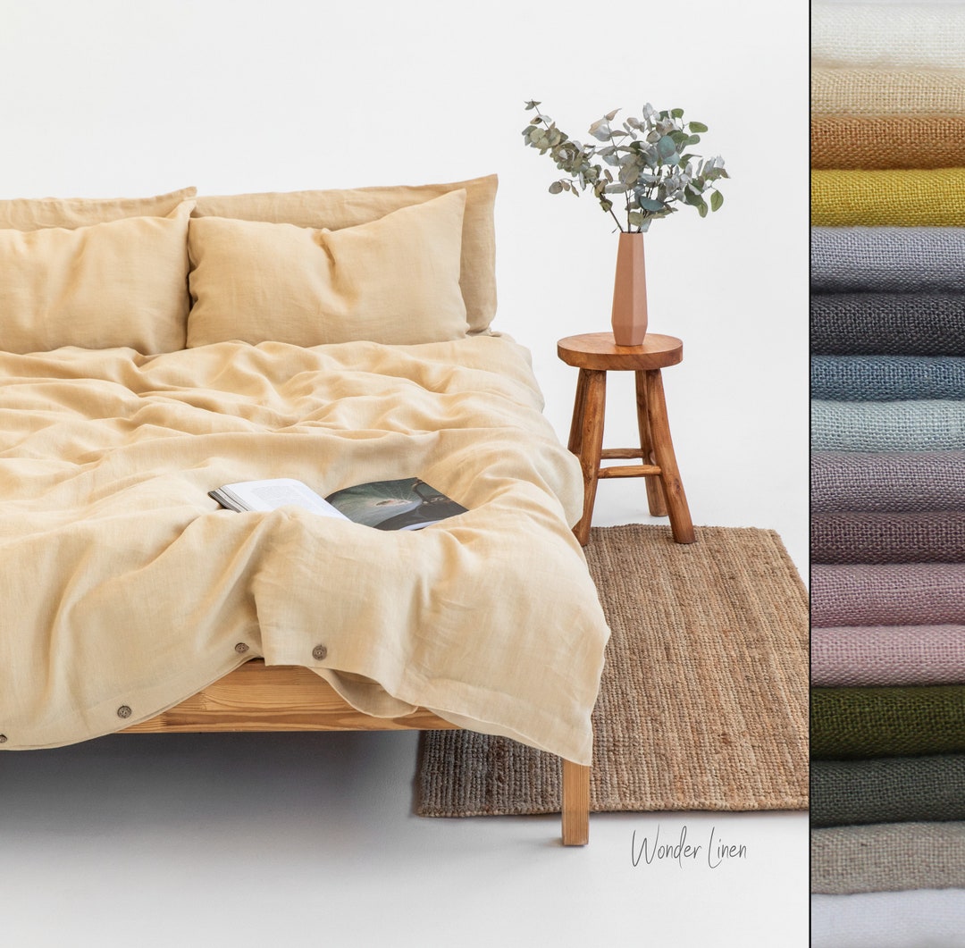 Linen Bedding Set. Chamomile King, Queen, Twin, Standard or Custom Size ...