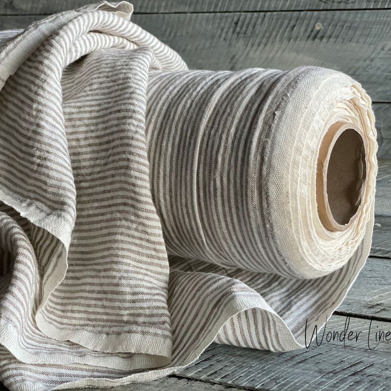 Striped Linen Fabric - Etsy