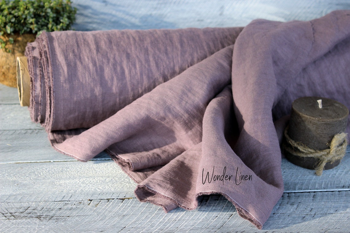 Lavender Linen Fabric / 100% Soft Washed Flax by Meter or Yard | Etsy