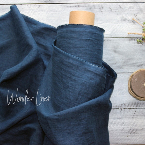 Blue Linen Fabric - Etsy