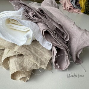 Linen Remnants Bundle 1.1 Lbs / 0.5 Kg. 100% Linen Scraps. Soft Flax ...
