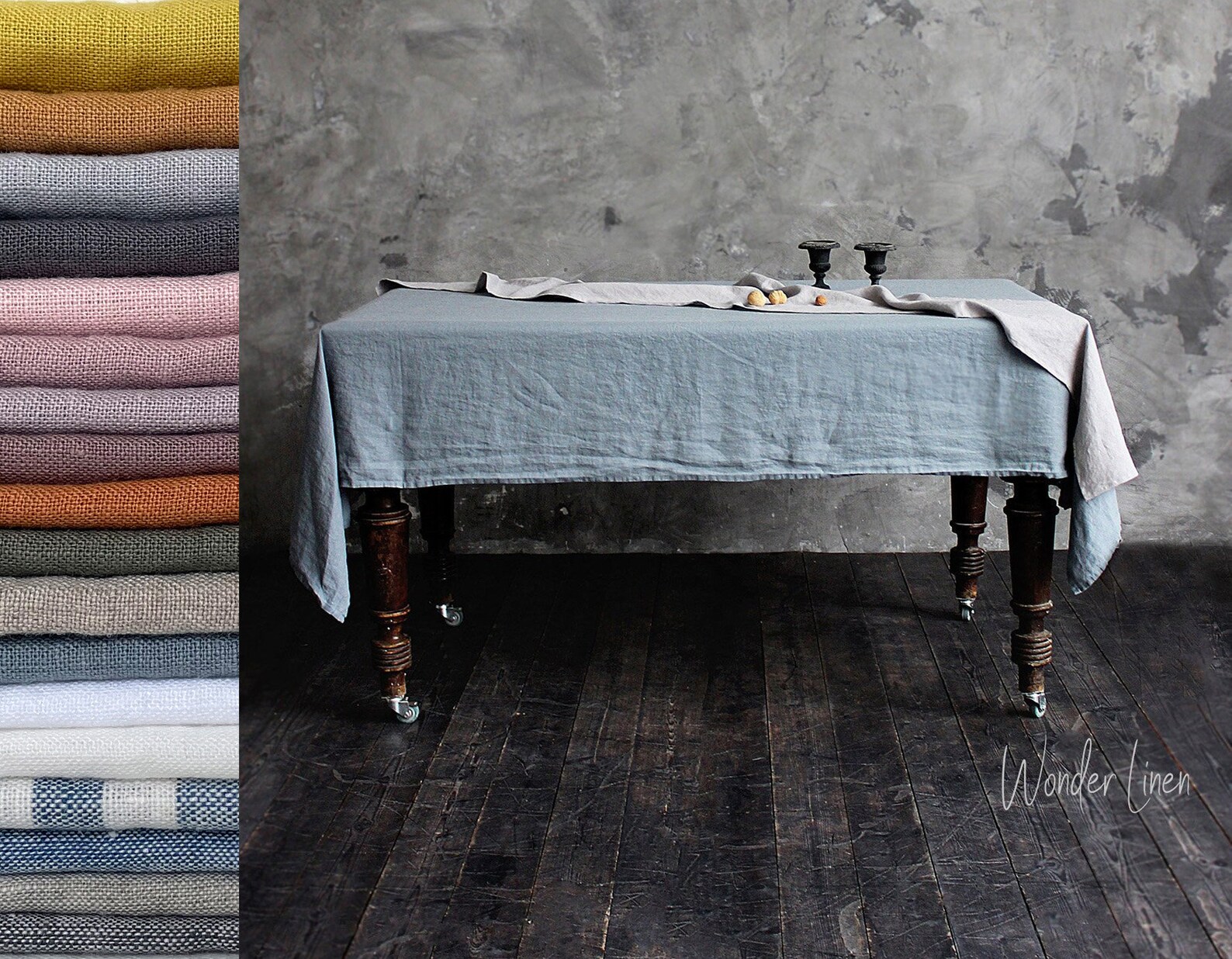 Linen Tablecloth. Washed Soft Linen Table Cloth. Blue - Etsy