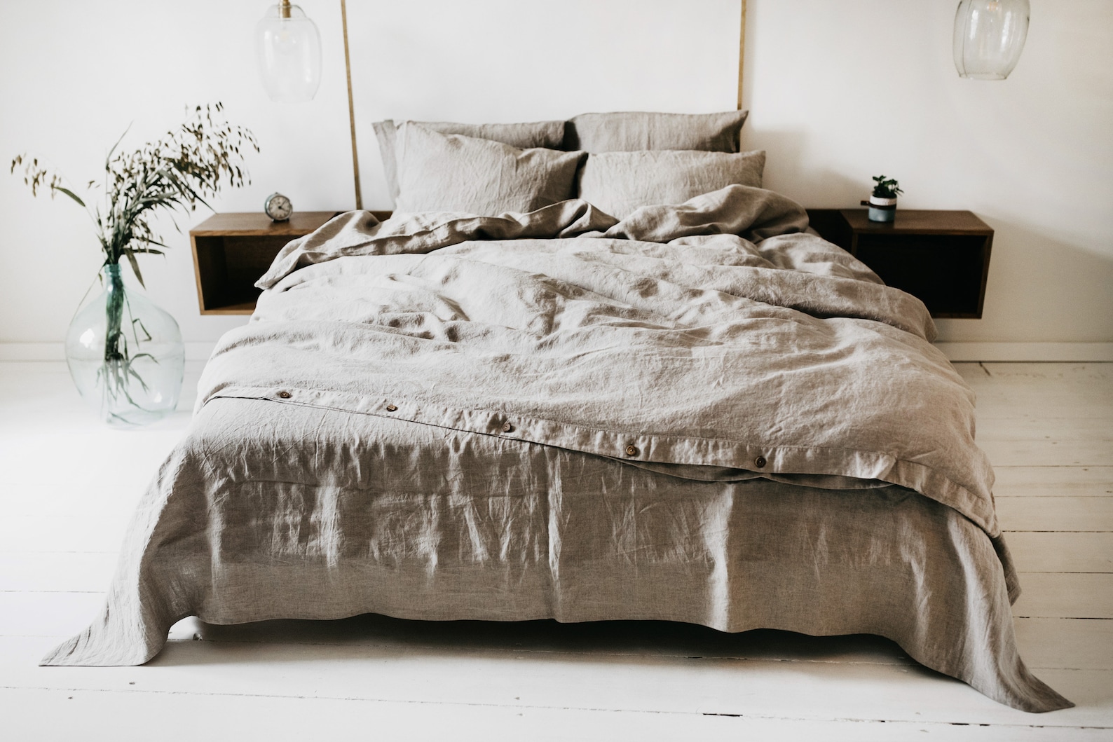 Linen Bedding Set King or Queen Size Duvet Cover With Button | Etsy