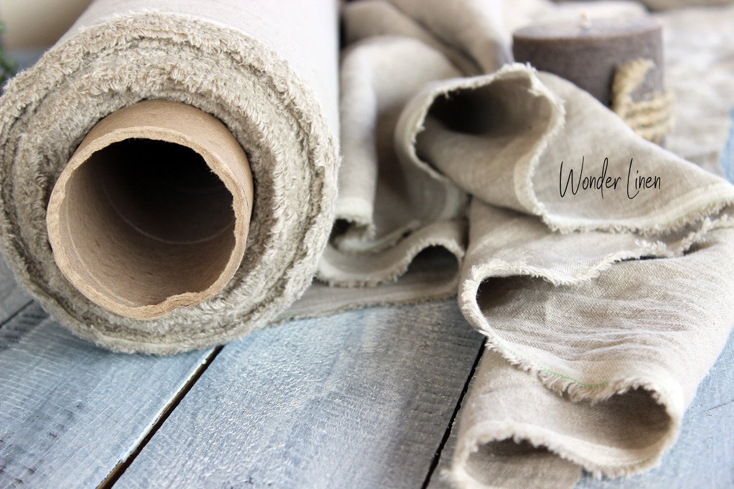 Natural Linen Fabric / 100% Soft Washed Flax by Yard or Meter for Dress ...