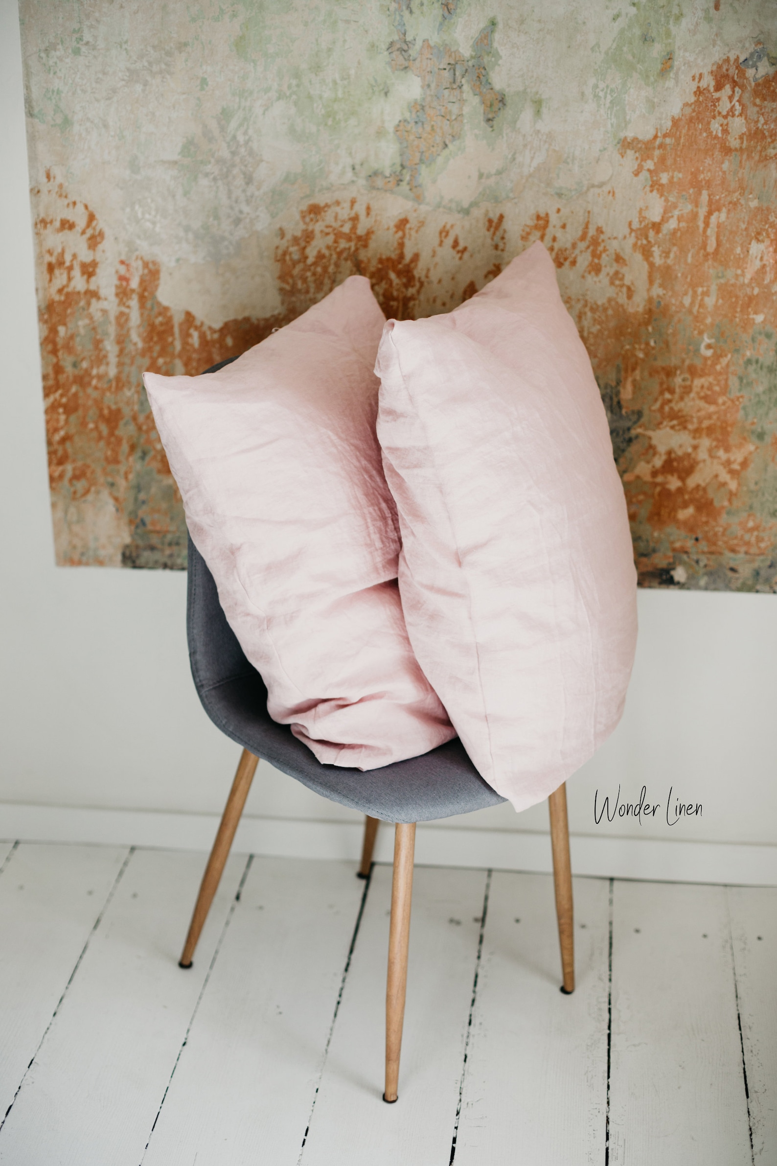 Linen Pillowcase With Envelope Closure. Natural Pink Washed - Etsy