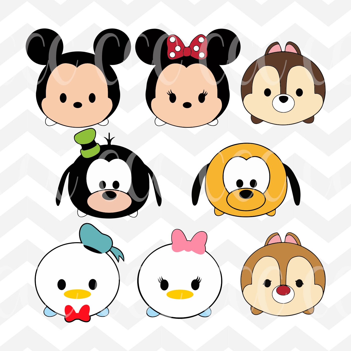 Tsum Tsum Mickey And Friends SVG Cutting Files Bundle | Etsy