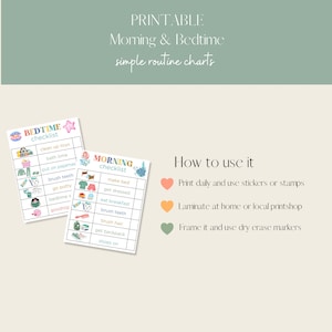 Mermaid Theme Bedtime Routine for Kids, Morning Routine Checklist ...