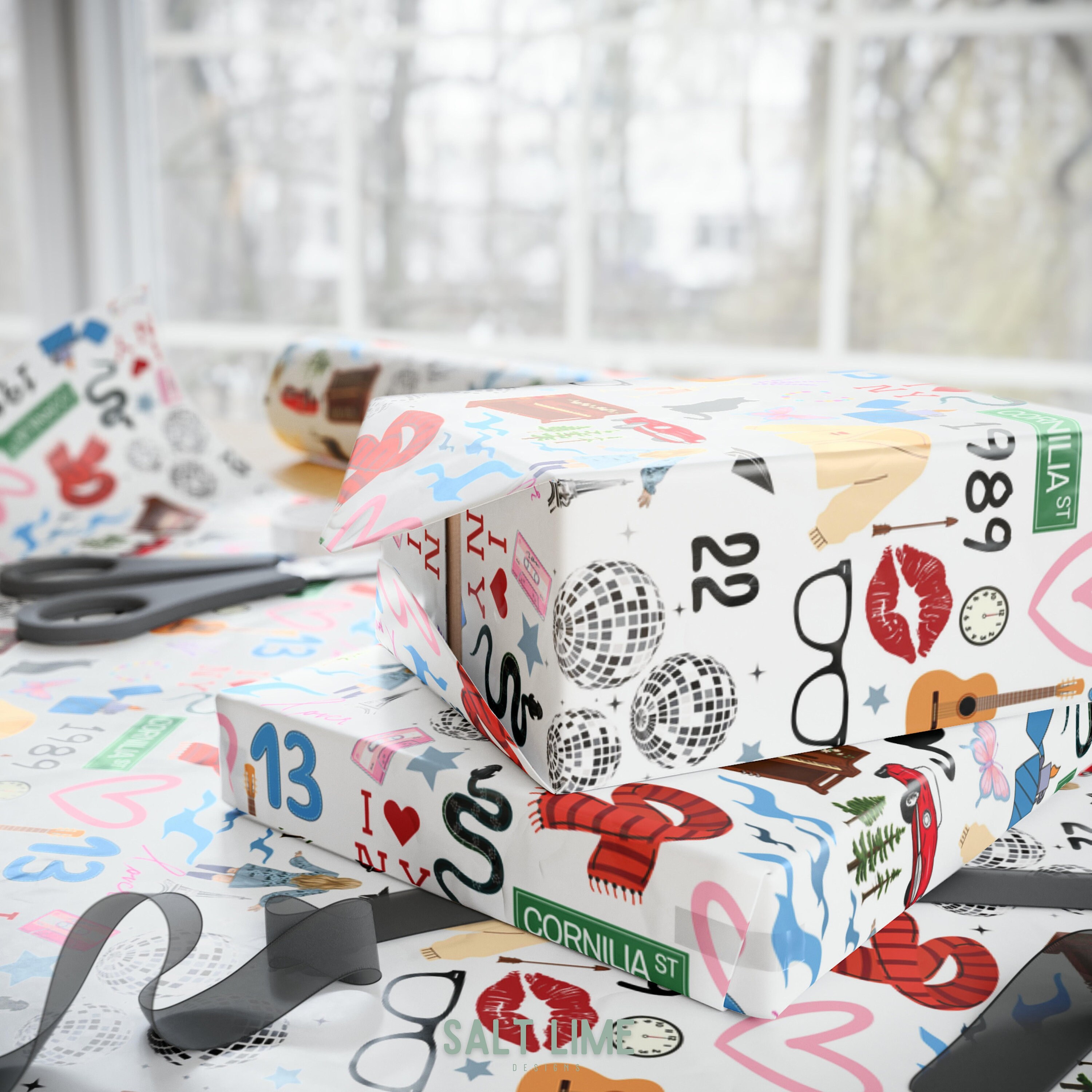 Taylor version Favorite Songs Themed Christmas Gift Wrapping Paper for ...