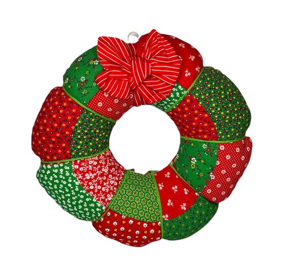 Vintage 18 Patchwork Fabric Stuffed Quilt Handmade | Etsy