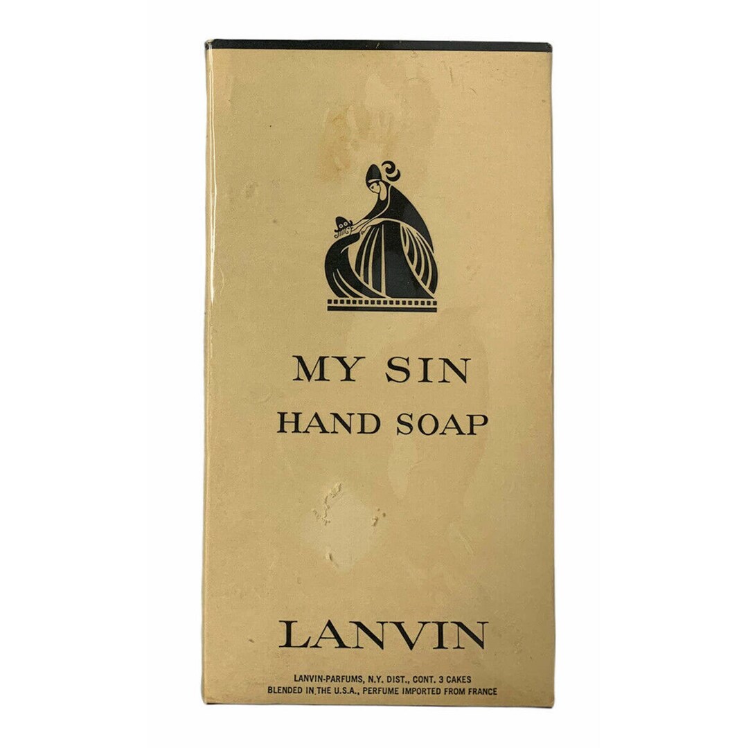 Vintage My Sin Lanvin Perfumed Hand Soap 3 Cakes Bars in Sealed Box ...