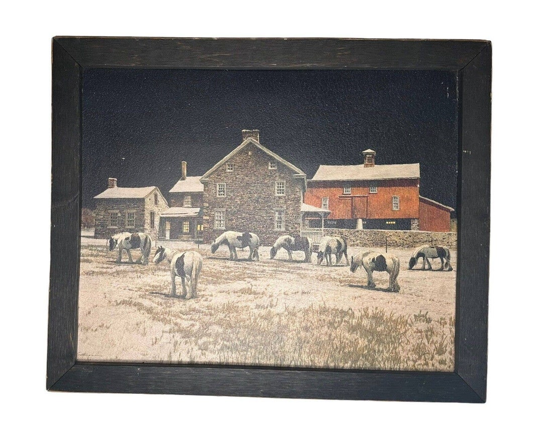 Peter Sculthorpe Rustic Gypsies at Night Textured Art Print Farmhouse ...