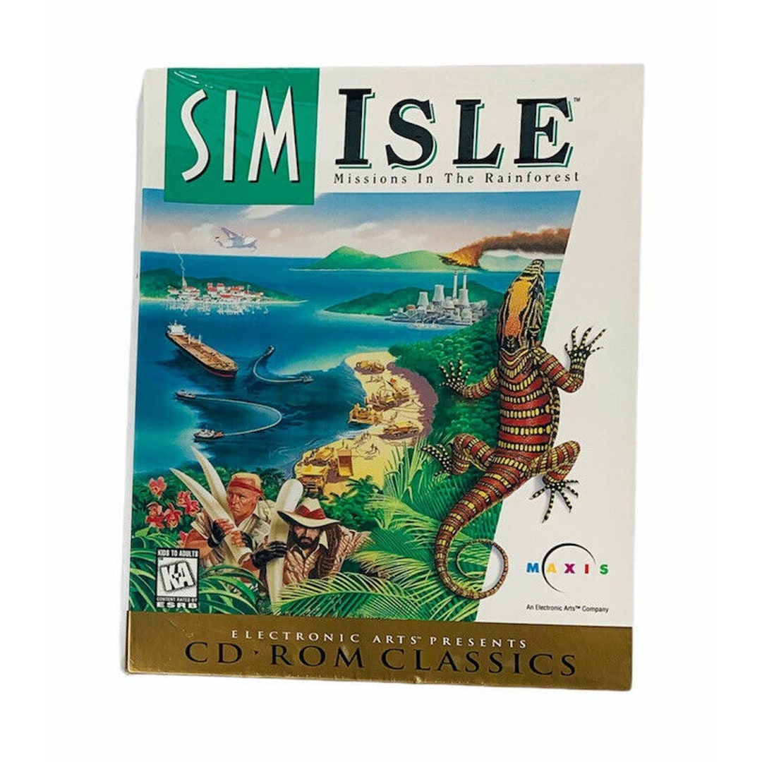 NEW Vintage Sim Isle Missions in the Rainforest Big Box PC Game CD Rom ...