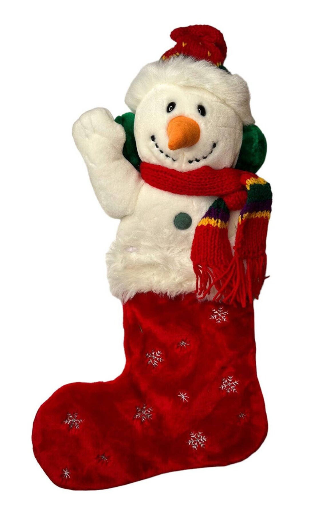Vtg CWC Stuffed Plush Faux Fur 3D Snowman W/scarf Christmas - Etsy