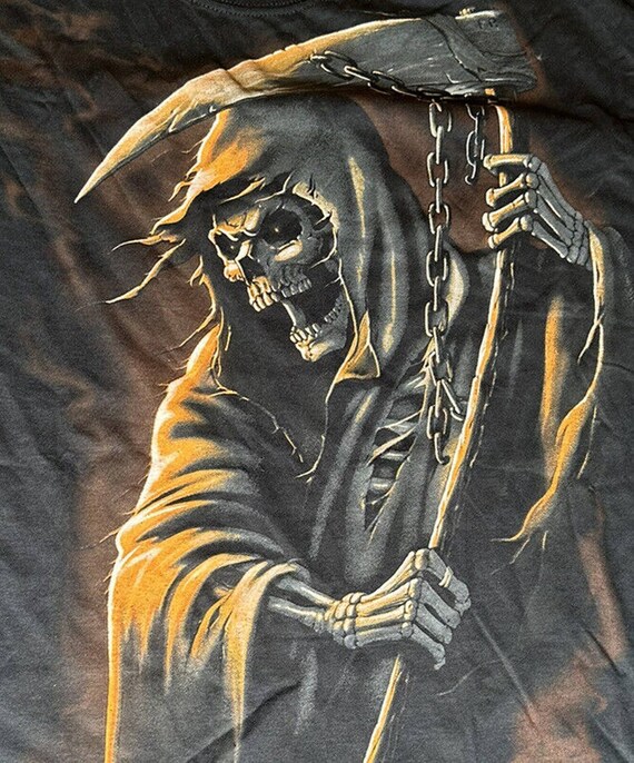 Vintage Alchemy Gothic Grim Reaper Mens Halloween T-S… - Gem