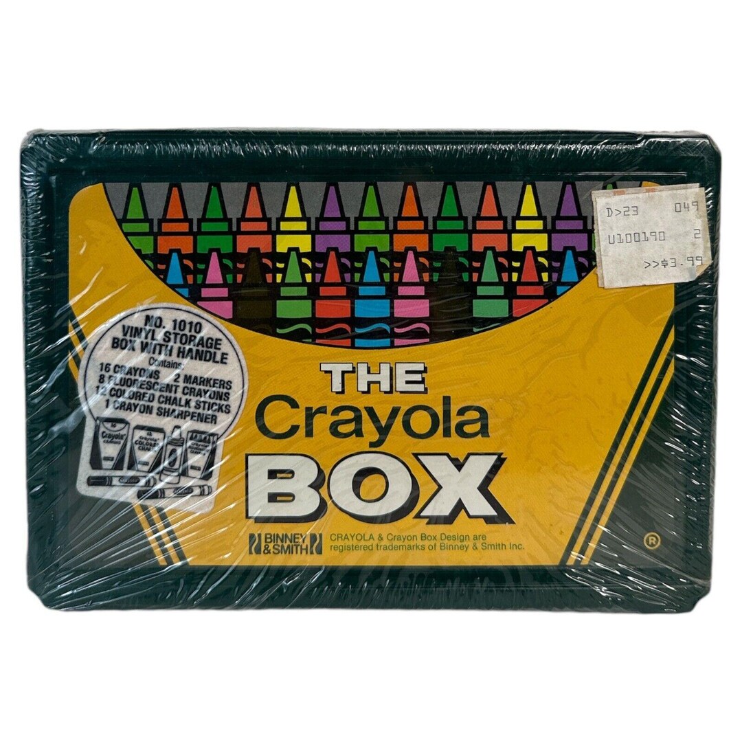 Vintage the Crayola Box Vinyl Case With Crayons Chalk Markers and ...
