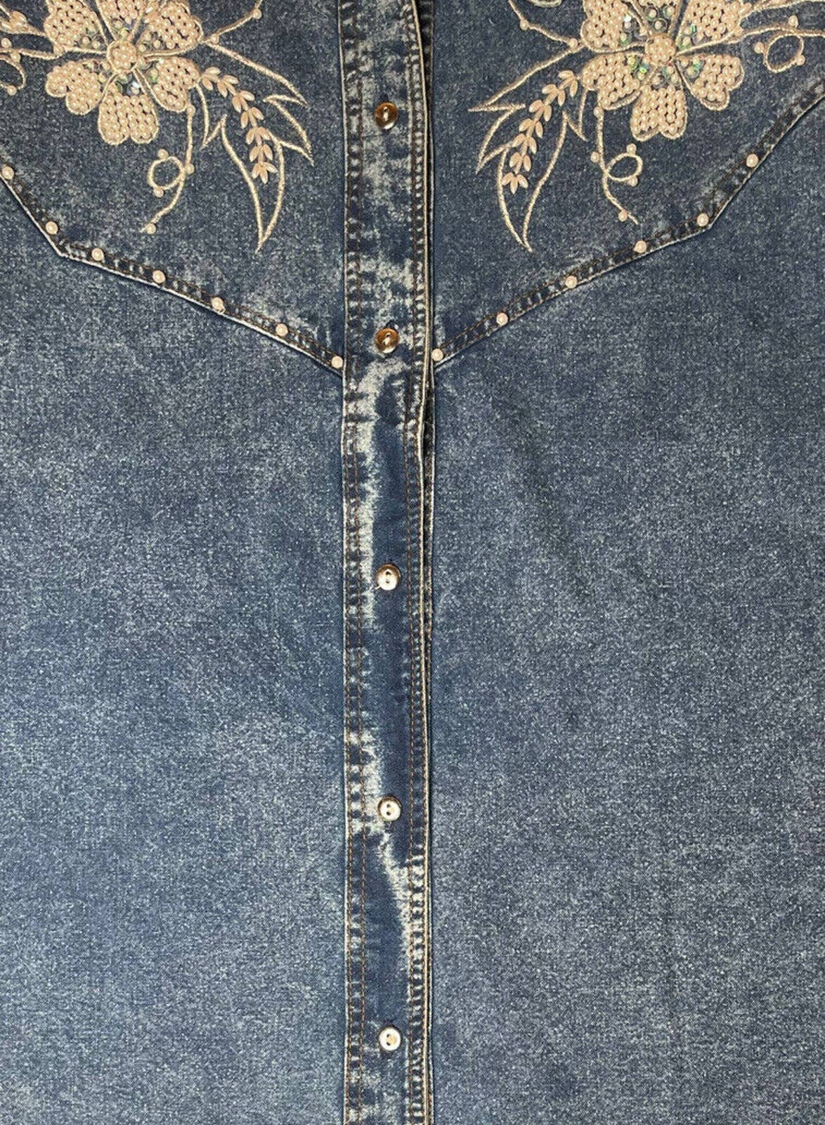 Vintage 80s Pretty Bleu Womens Stonewashed Denim Pearl Embellished Jean ...