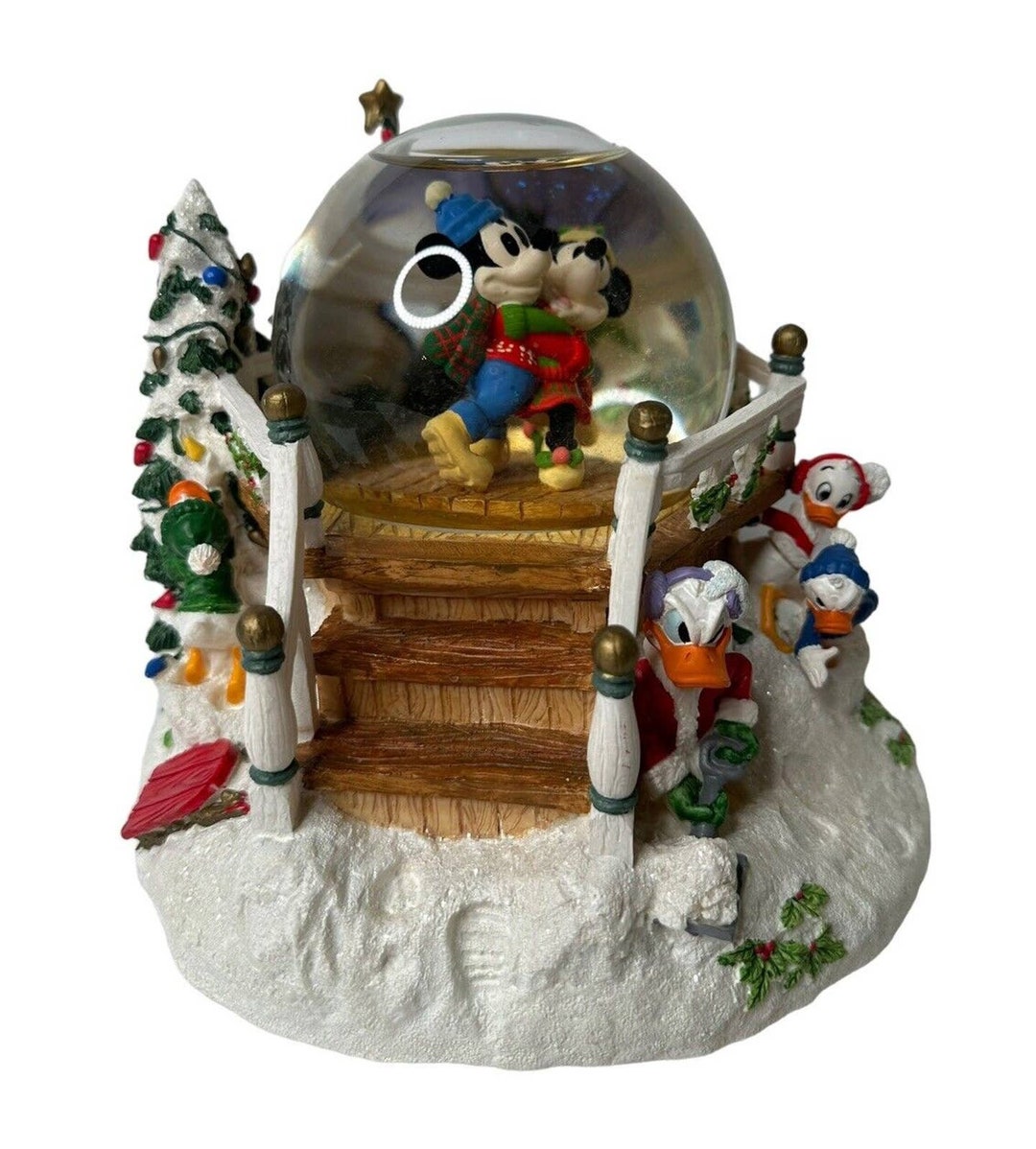 Disney Mickey & Minnie Winter Wonder Land Wind up Musical Glass Snow ...