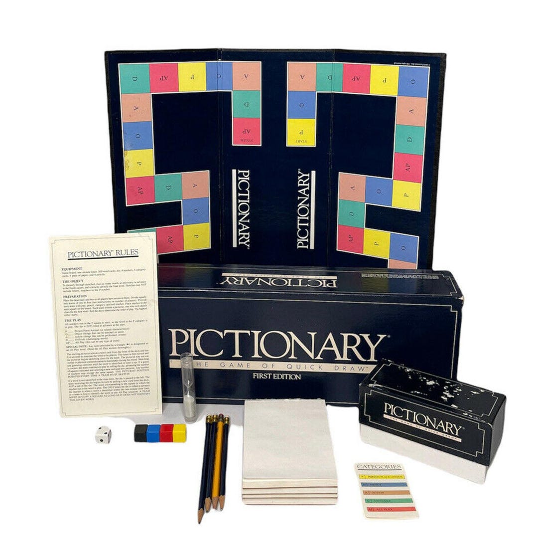 Vintage Pictionary First Edition Board Game of Quick Draw 1985 Classic ...