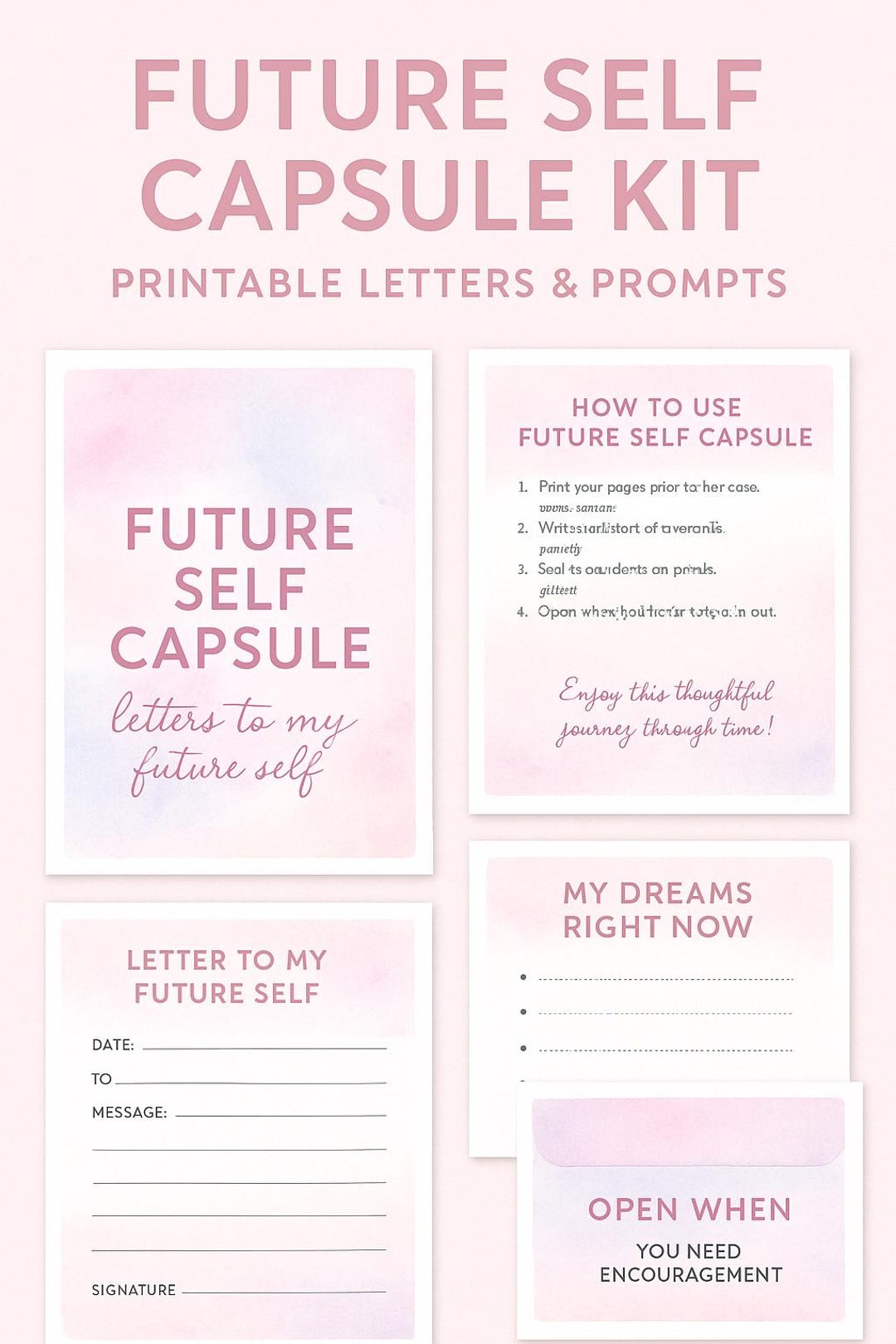 Future Self Capsule Kit: Printable Letters & Prompts (digital Download ...