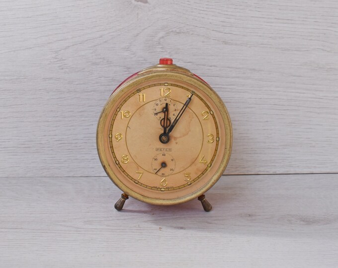 Vintage Germany PETER Clock, Old PETER Clock, Old Winding Mechanical ...