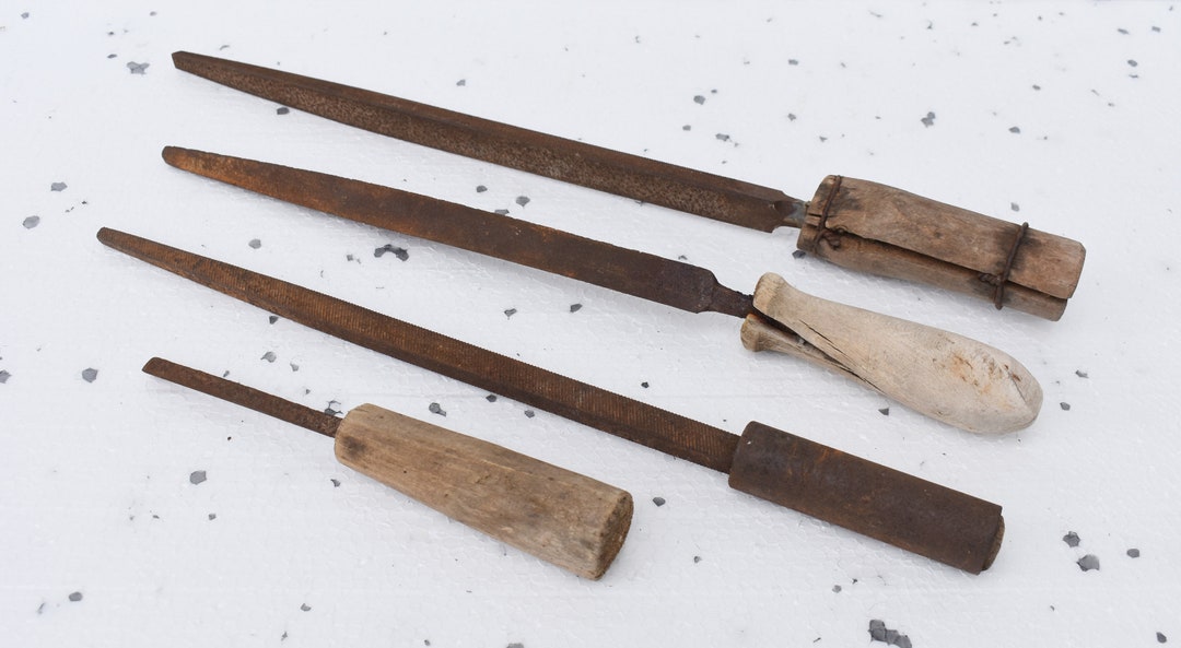 Set of 4 Metal Files, Vintage Files, Old Files, Vintage Tools ...