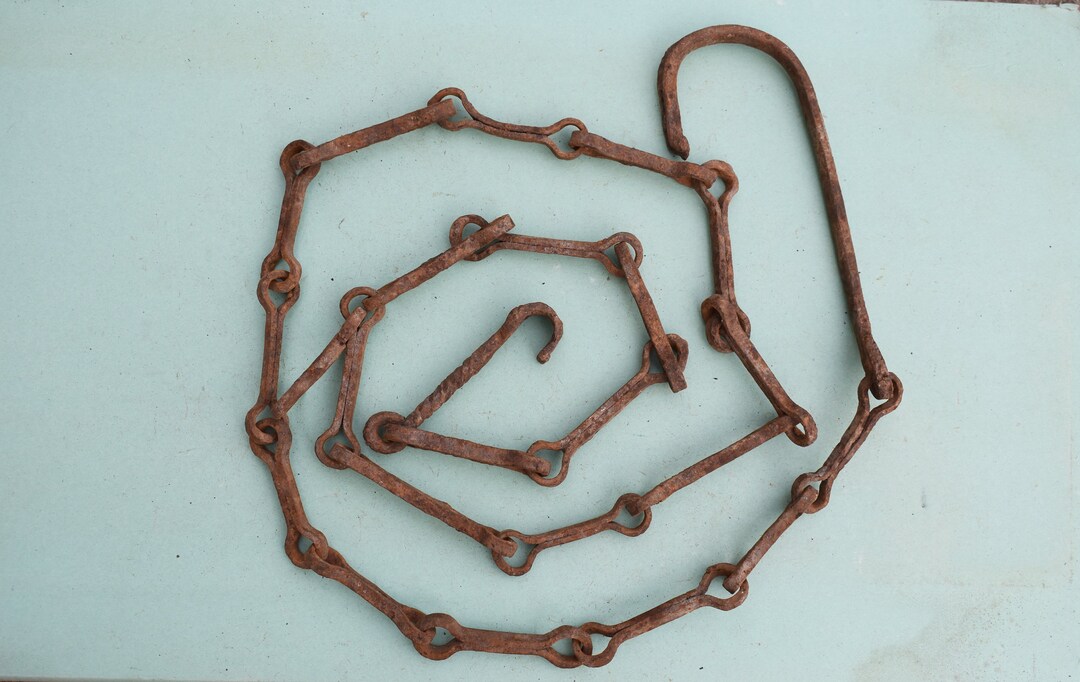Vintage Forged Chain, Antique Chain, Hand Forged Chain, Vintage Iron ...