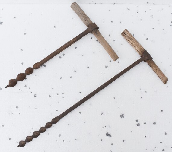 Vintage Hole Drilling Tools Primitive Woodworking Tool Hole - Etsy
