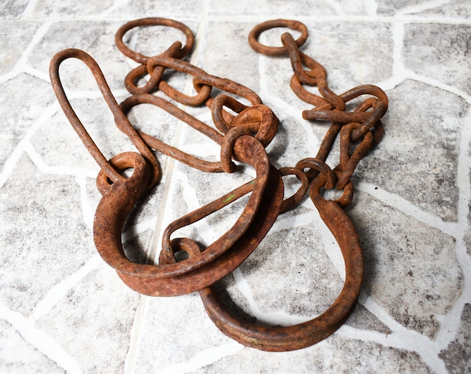 Two Assorted Wrought Iron Shackles, Two Antique Horse Shackles, Old ...