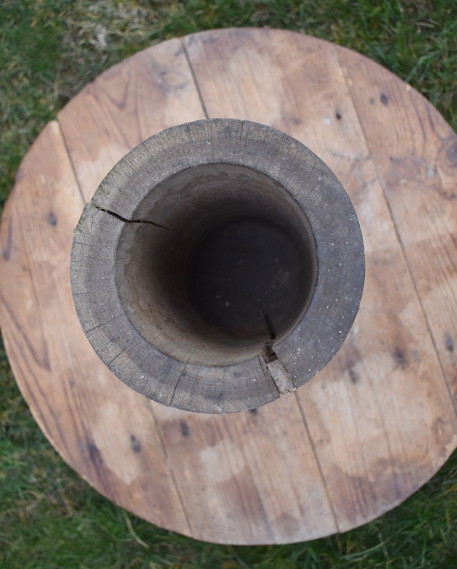 Antique Handmade Wood Mortar: Primitive Village Decor - Etsy